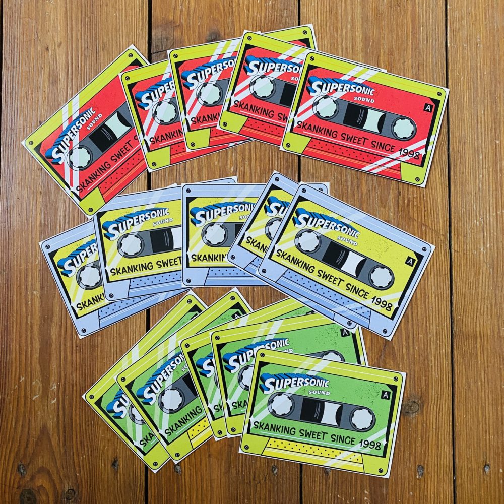 Supersonic Tape Stickers (Set of 5x3 Stickers) - Supersonic Sound